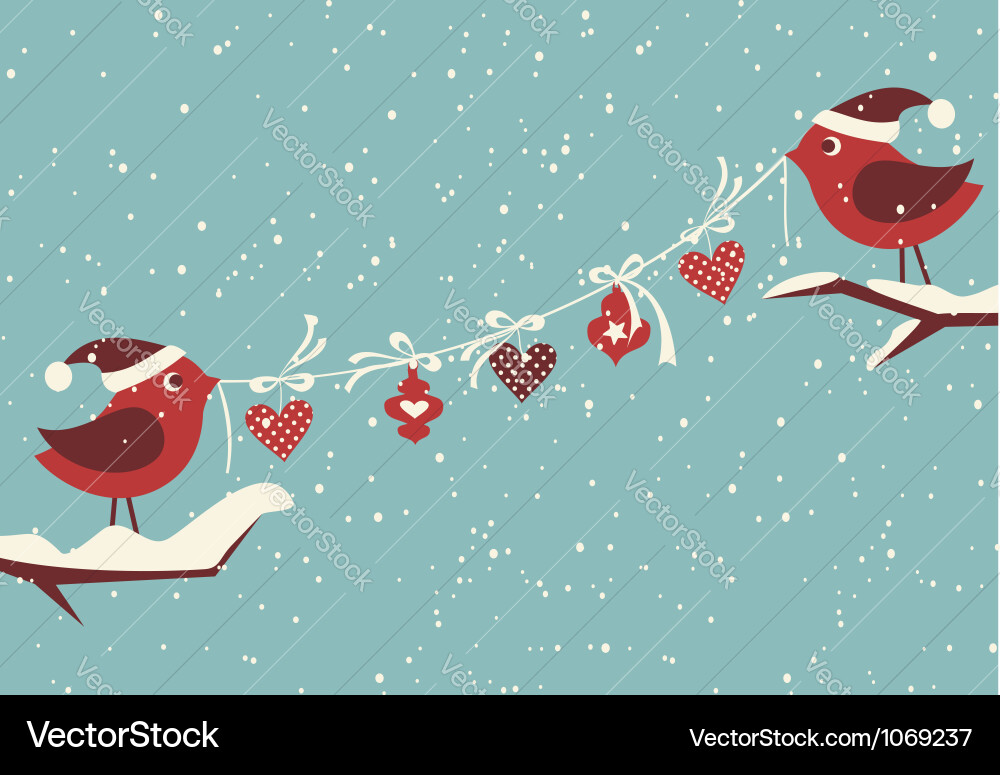Christmas birds Royalty Free Vector Image - VectorStock