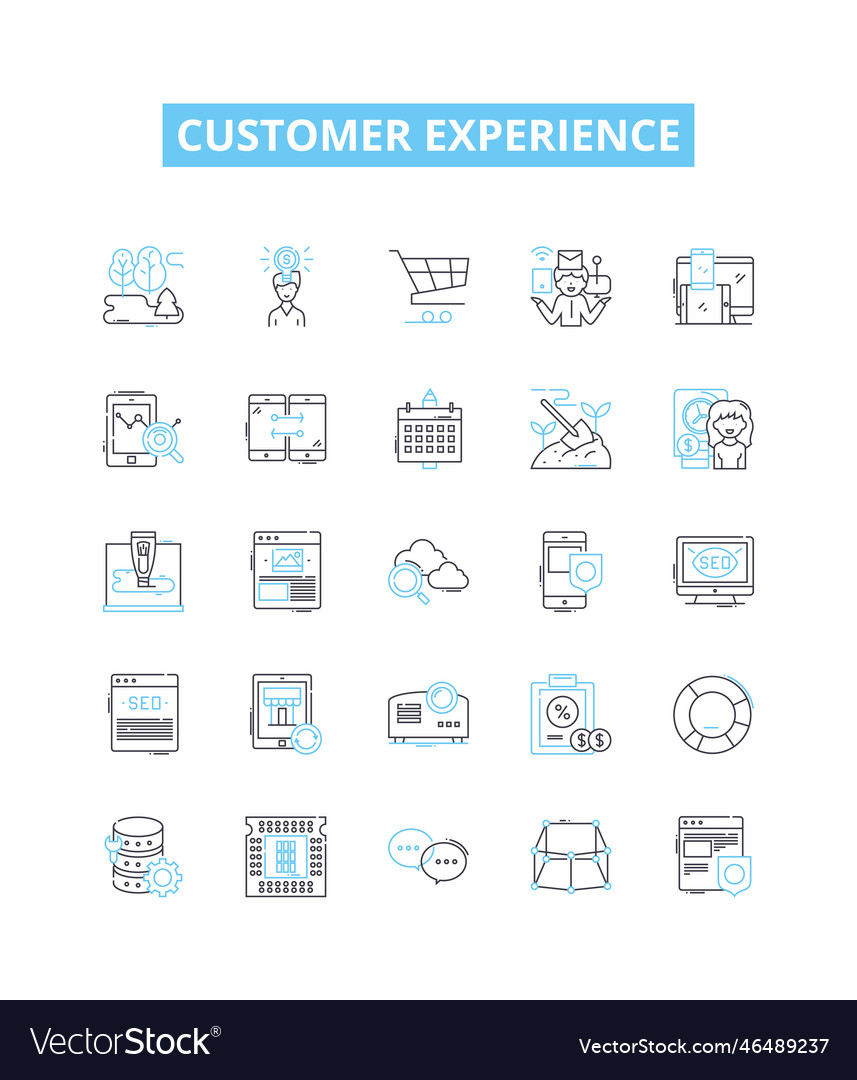 Customer experience line icons set Royalty Free Vector Image Customer experience line icons set Royalty Free Vector Image