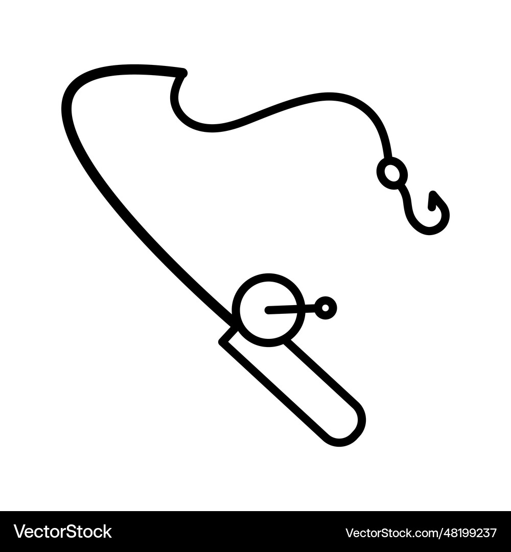 Fishing rod icon spinning isolated on white Vector Image