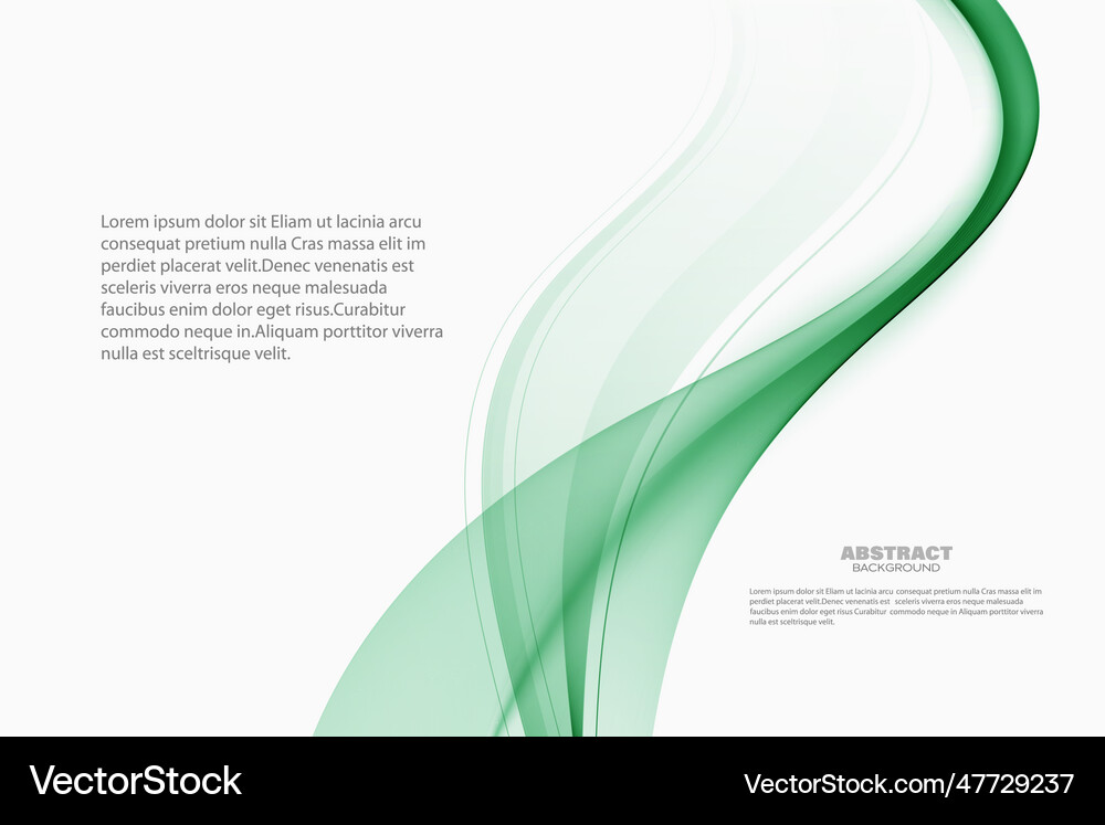 Green transparent wave flow of abstract Royalty Free Vector