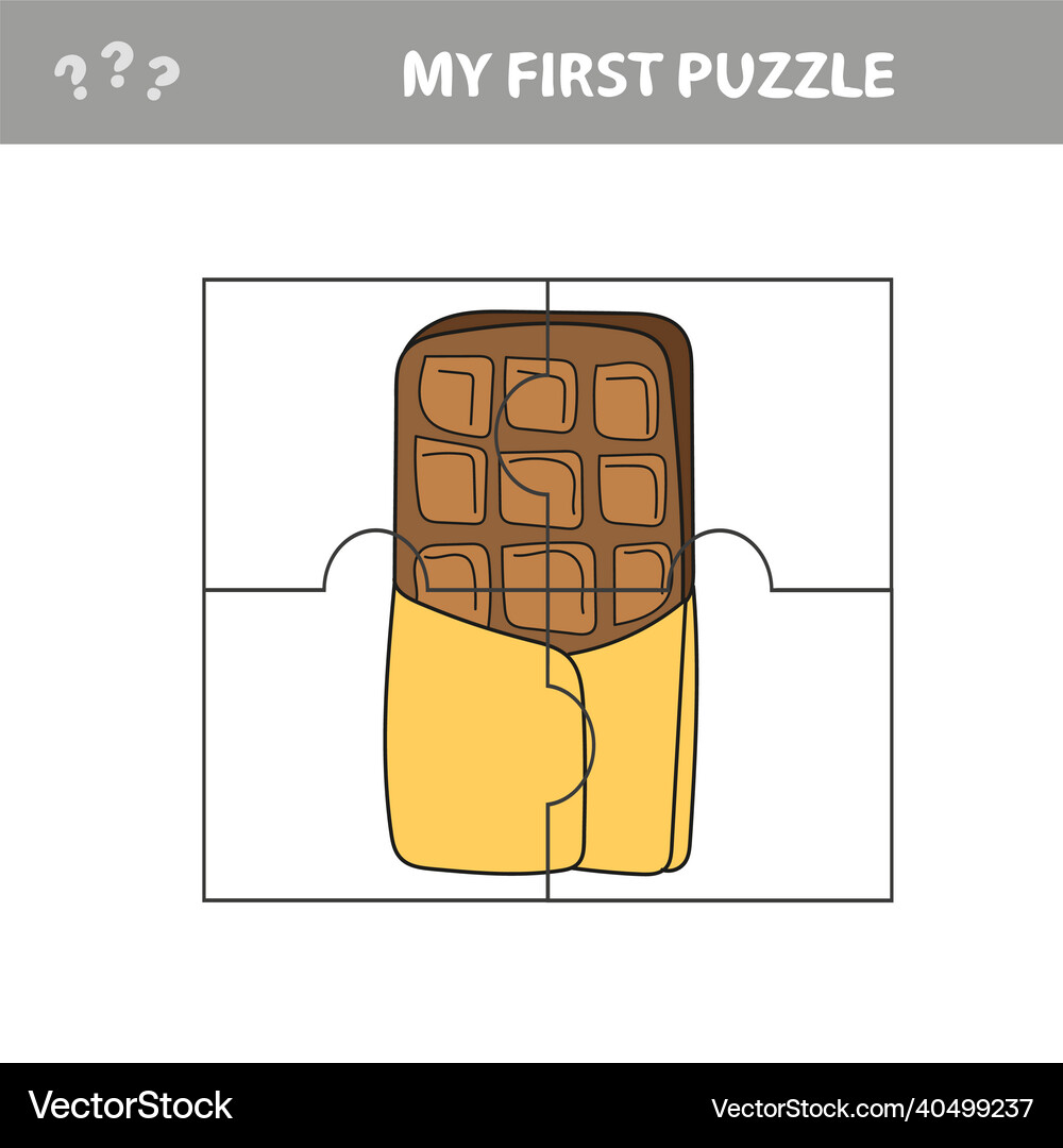 Logic puzzle game bar of chocolate printable Vector Image