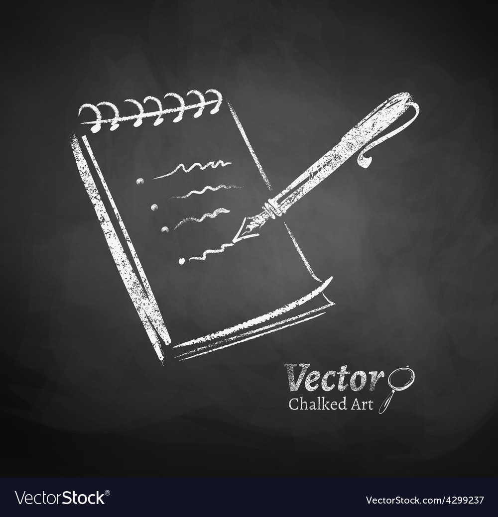 Notepad and pen Royalty Free Vector Image - VectorStock