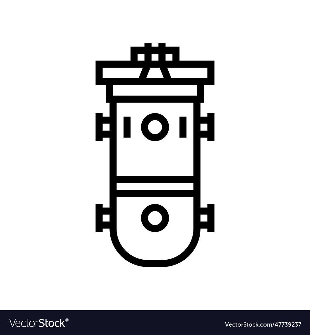 Reactor vessel nuclear energy line icon Royalty Free Vector