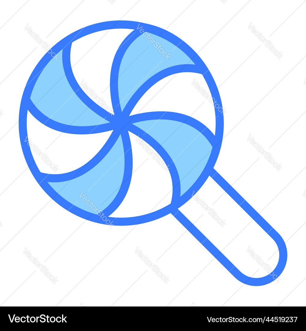 Sweet lollipop blue outline icon Royalty Free Vector Image