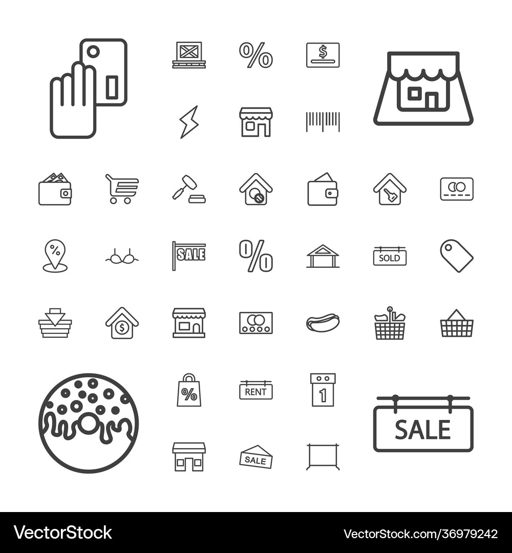 37 sale icons Royalty Free Vector Image - VectorStock