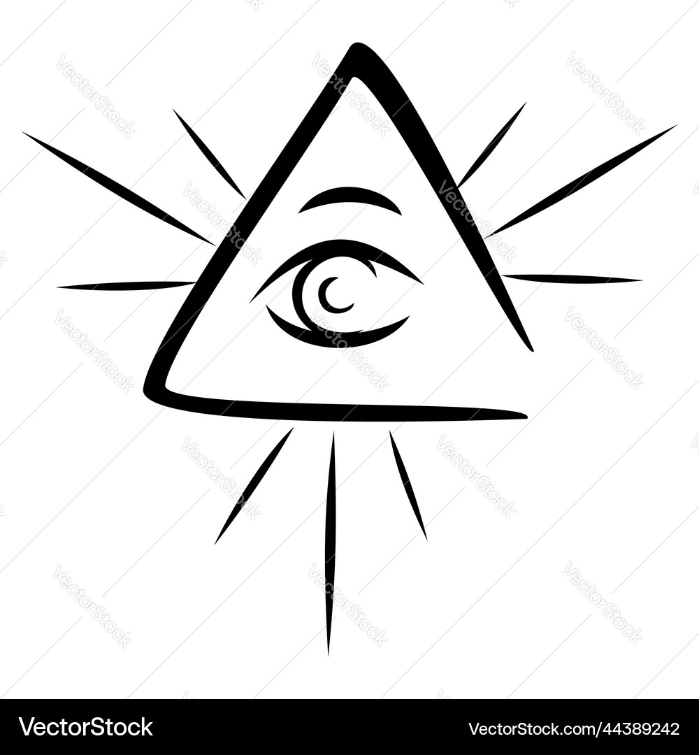 All seeing eye mystic symbol Royalty Free Vector Image