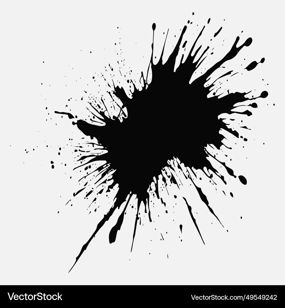 Beautiful black watercolor splash brushes Vector Image
