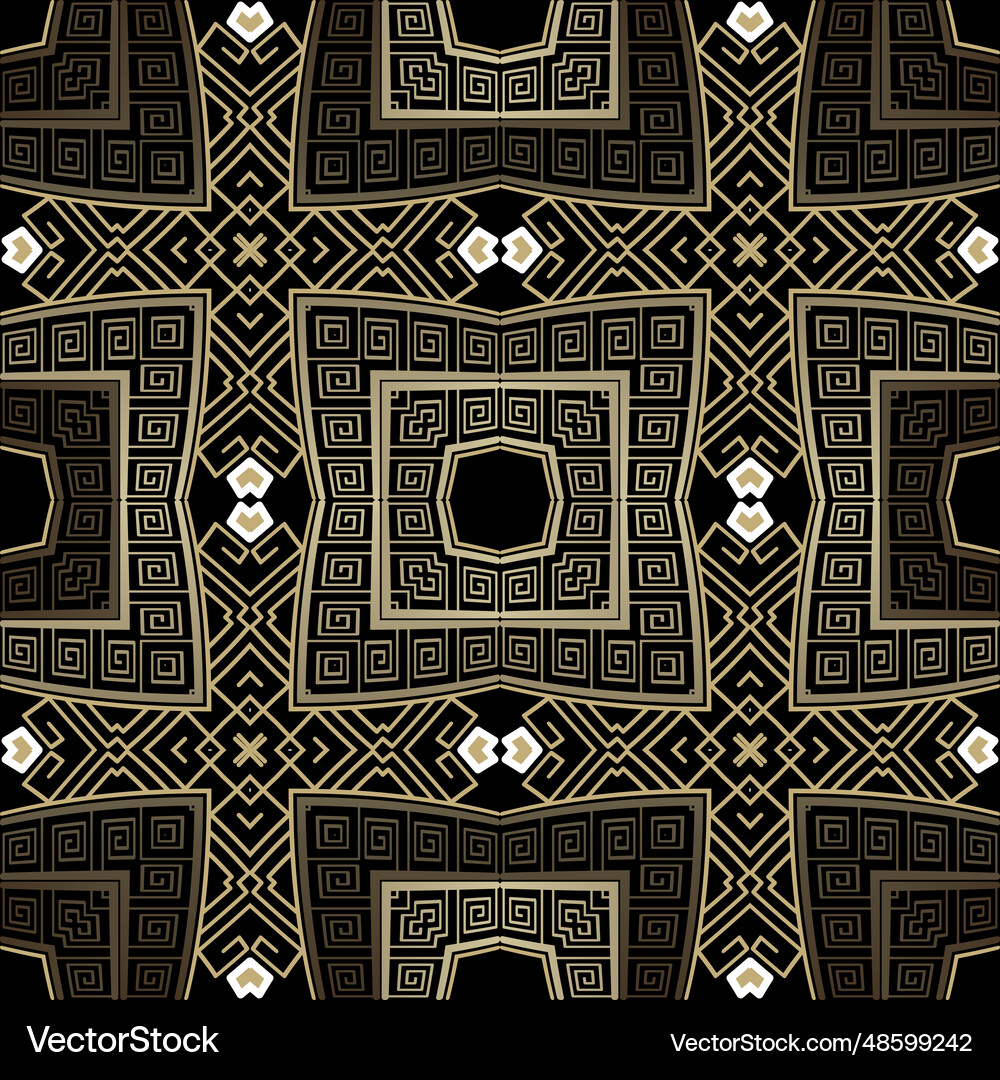 Greek luxury gold seamless pattern repeat tribal Vector Image