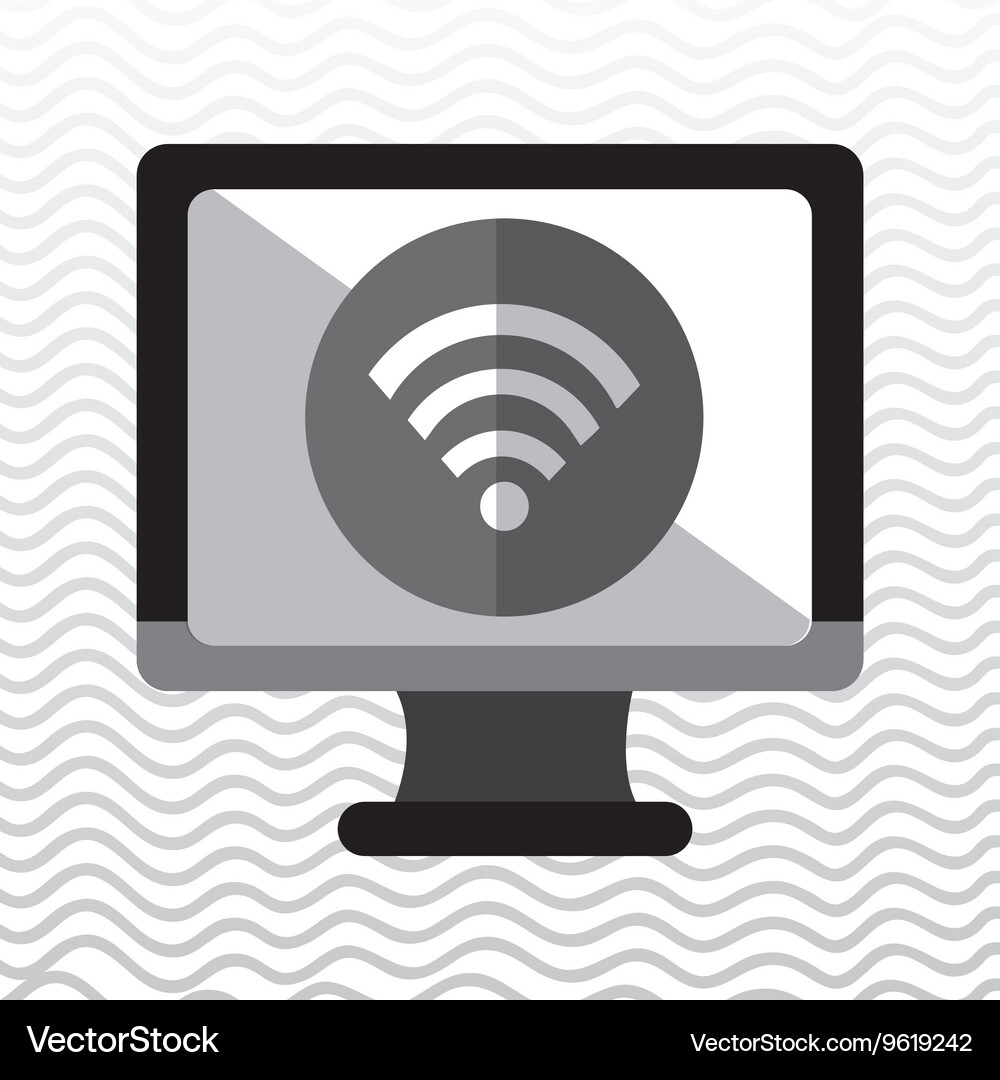 Monitor pc with social marketing isolated icon Vector Image