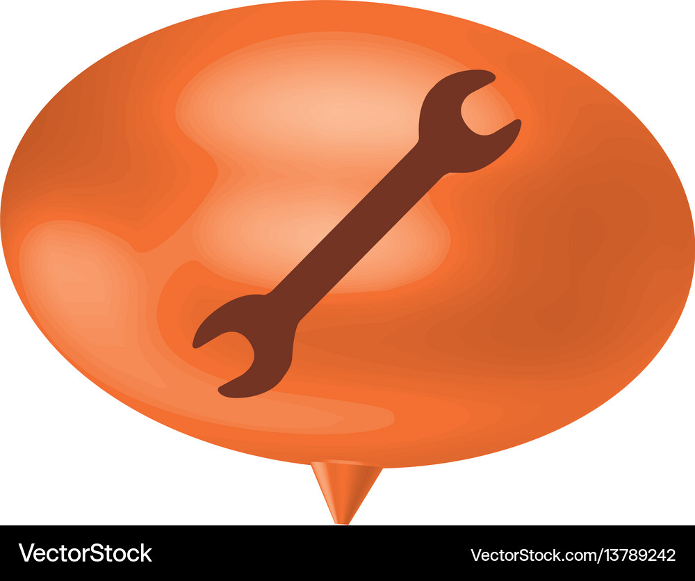 Orange bubble wrench tool Royalty Free Vector Image