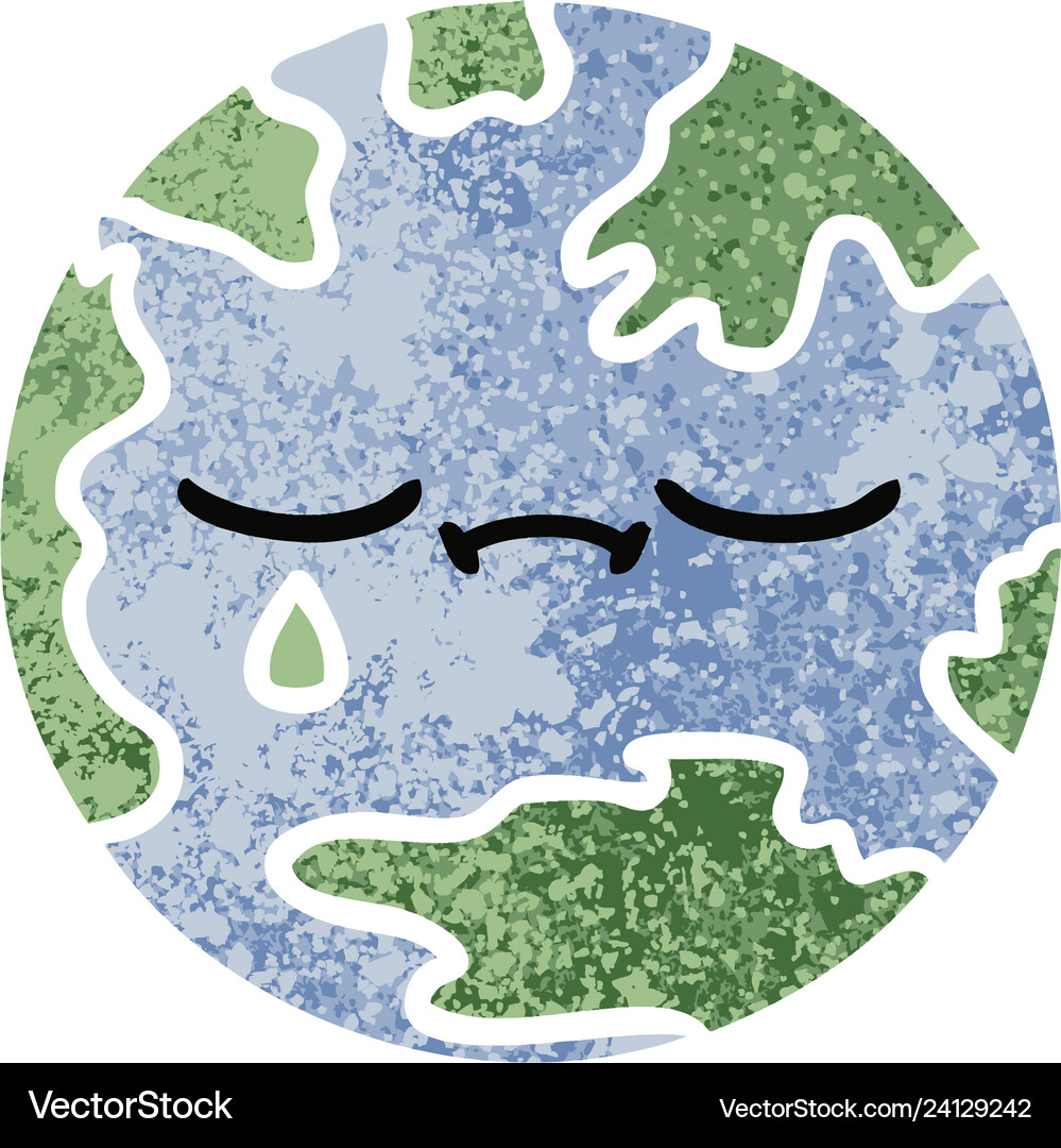 Retro style cartoon planet earth Royalty Free Vector Image