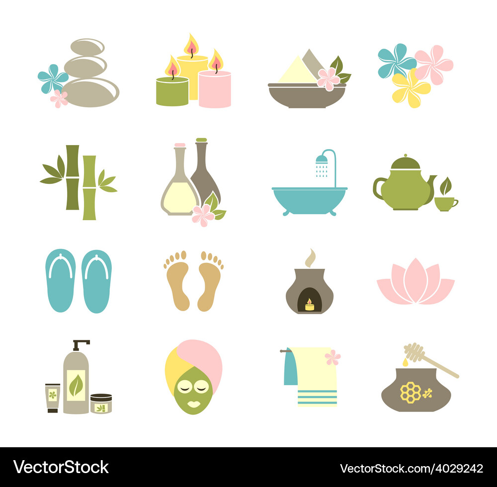 Set of flat icons for spa Royalty Free Vector Image