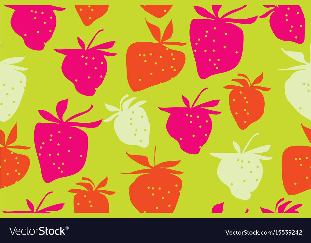 Strawberries seamless pattern Royalty Free Vector Image