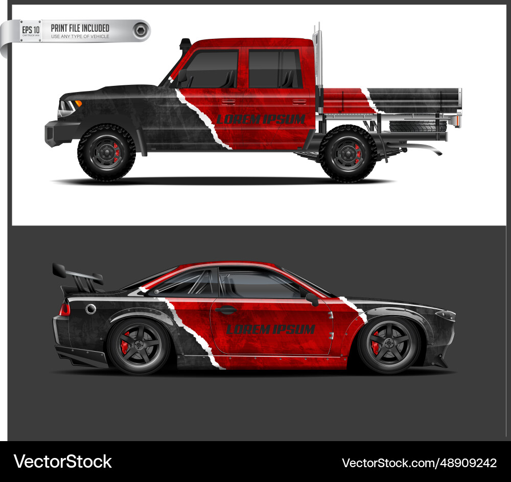 Vinyl wrap business car design Royalty Free Vector Image