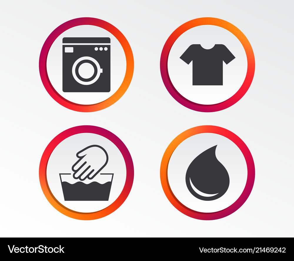 Wash icon not machine washable symbol Royalty Free Vector