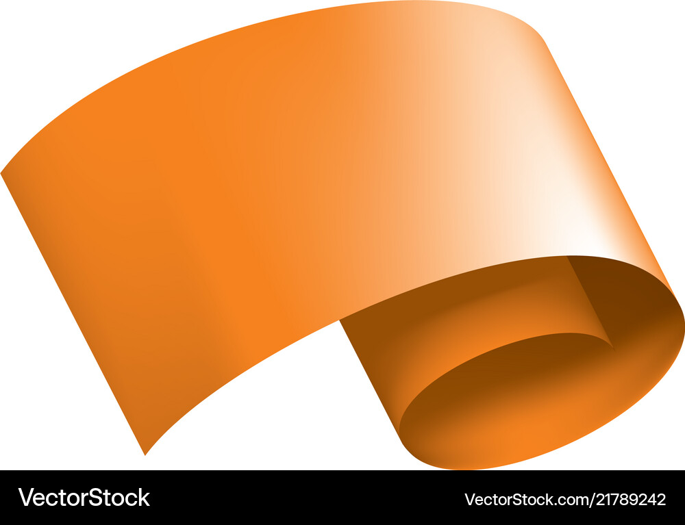 Waving the orange flag on a white background Vector Image