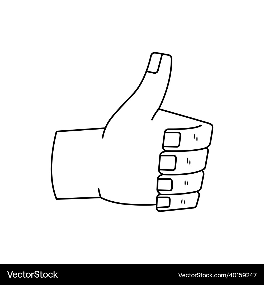 A gesture sign - thumbs up recommendation outline Vector Image