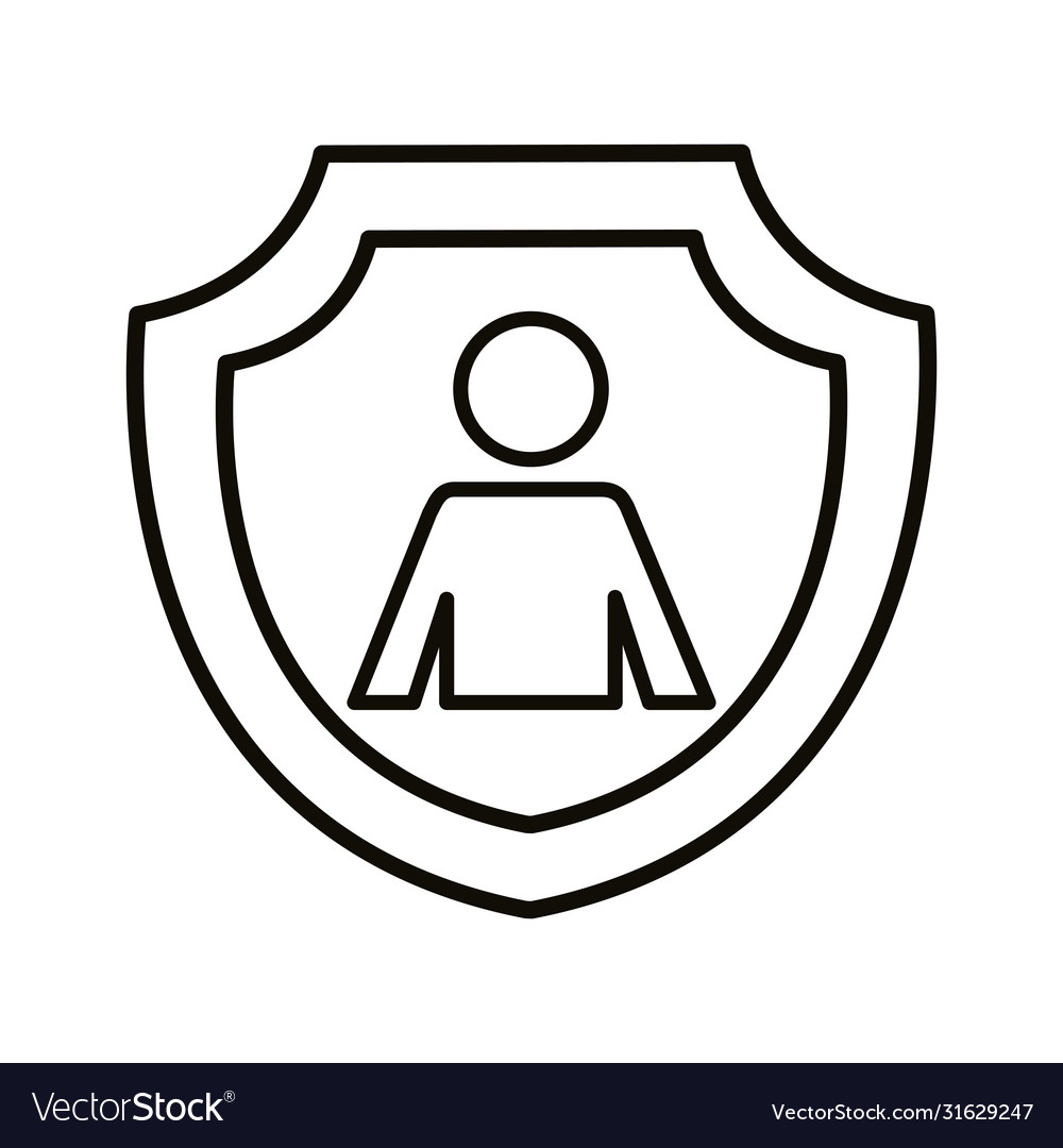 Avatar in shield line style Royalty Free Vector Image Avatar in shield line style Royalty Free Vector Image