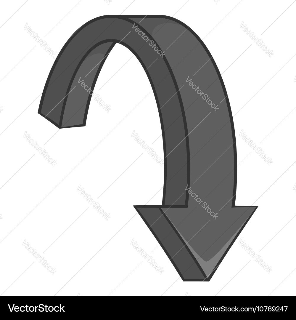 Big arrow down icon black monochrome style Vector Image