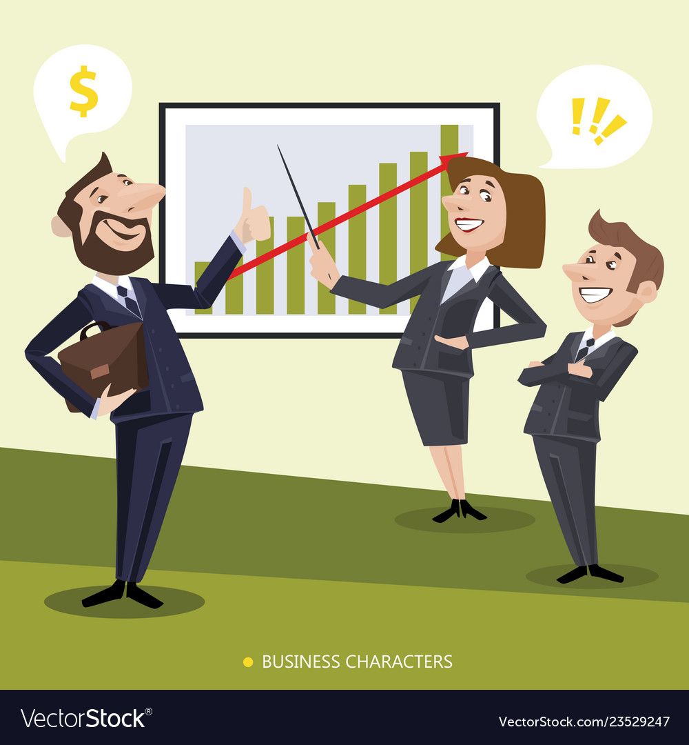 Business team a flat design Royalty Free Vector Image