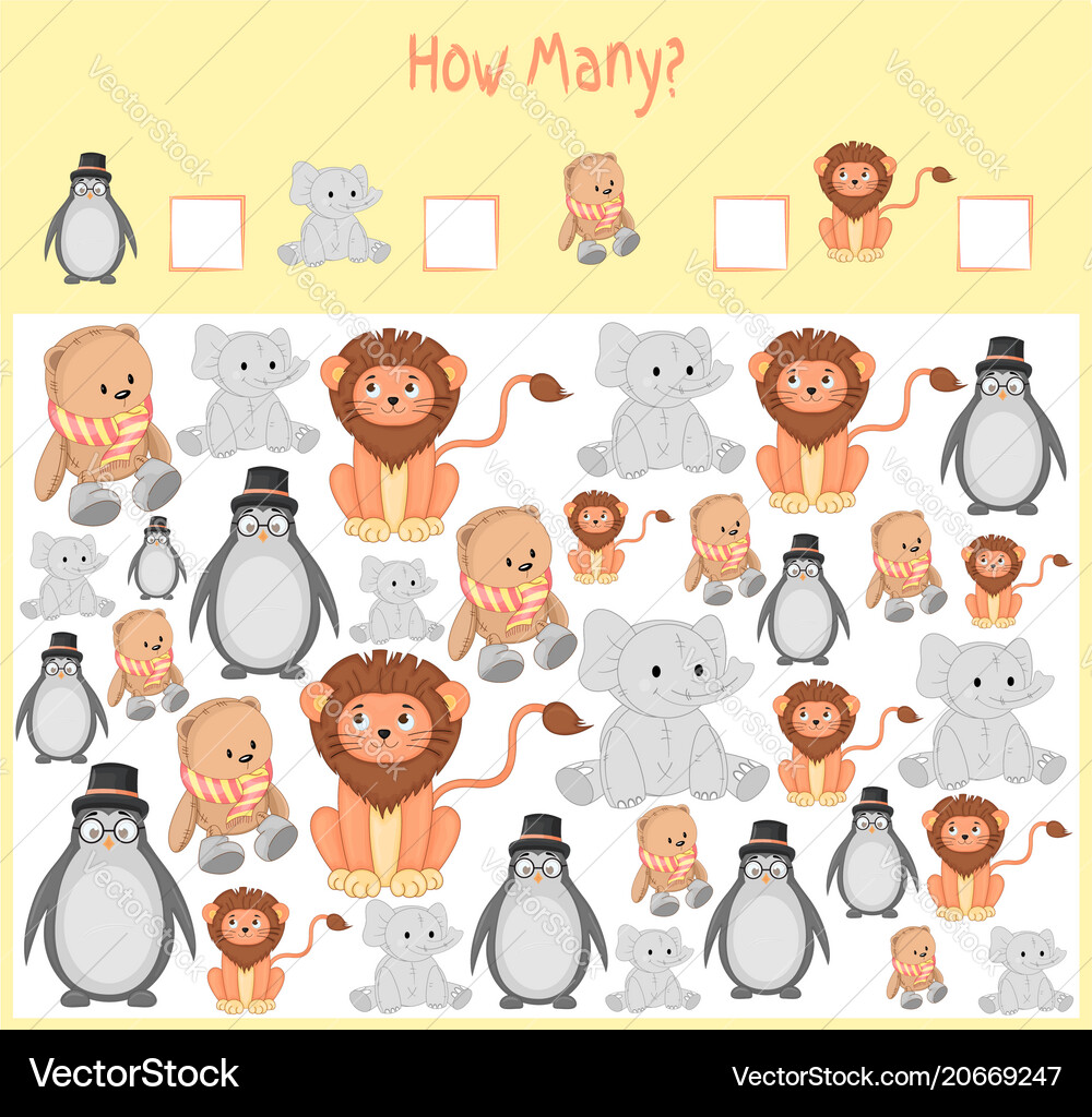 Counting game for preschool children Royalty Free Vector
