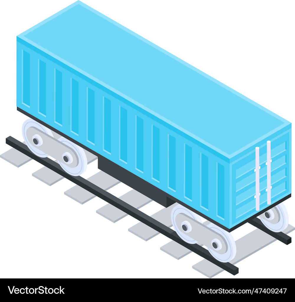 Isometric icon of railway cabin Royalty Free Vector Image
