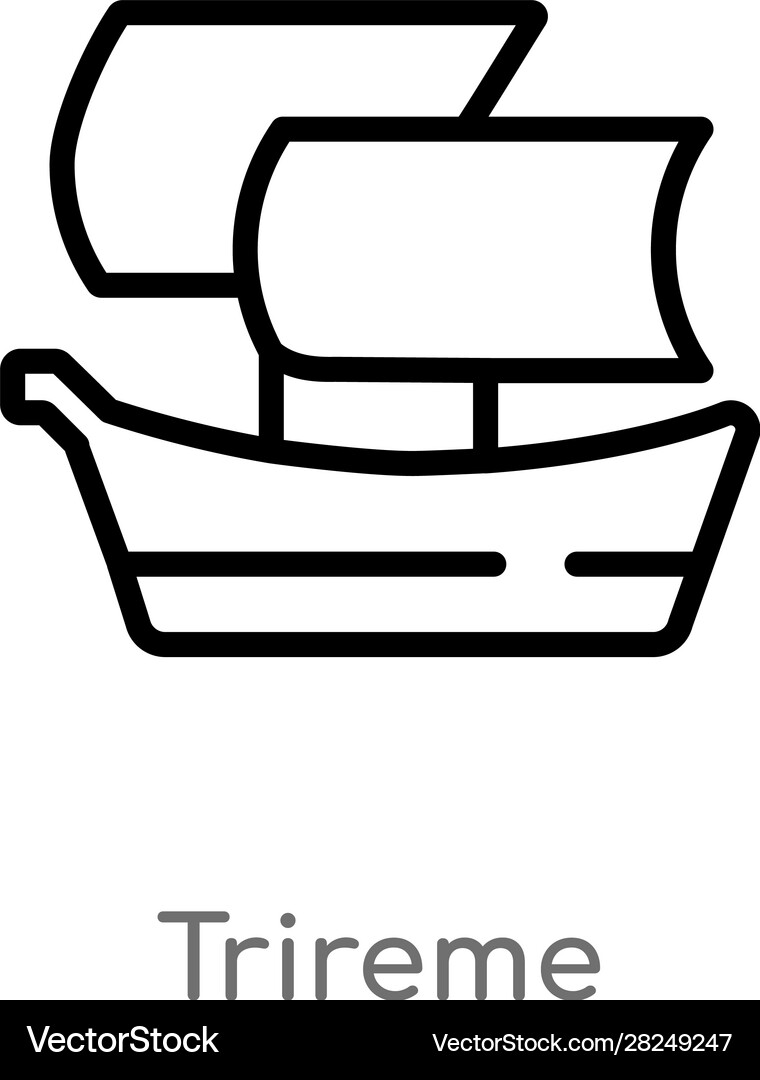 Outline trireme icon isolated black simple line Vector Image