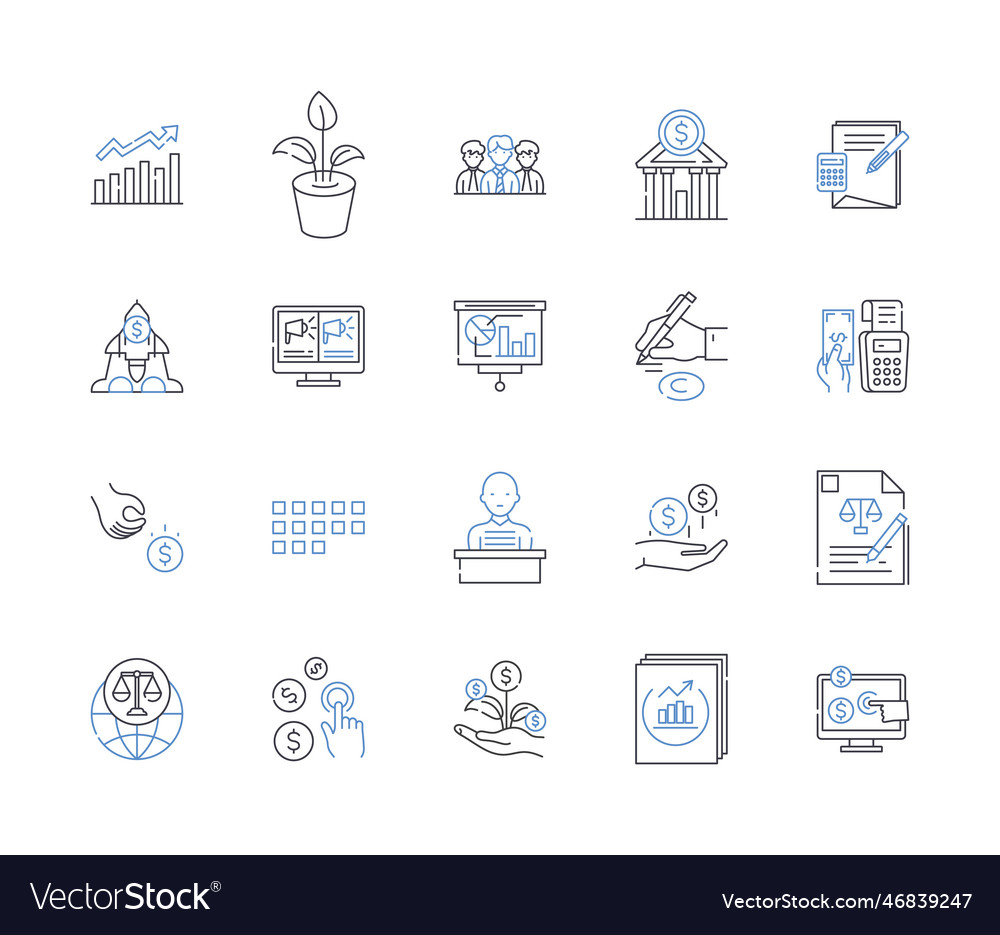 Quality management line icons collection strategy Vector Image Quality management line icons collection strategy Vector Image
