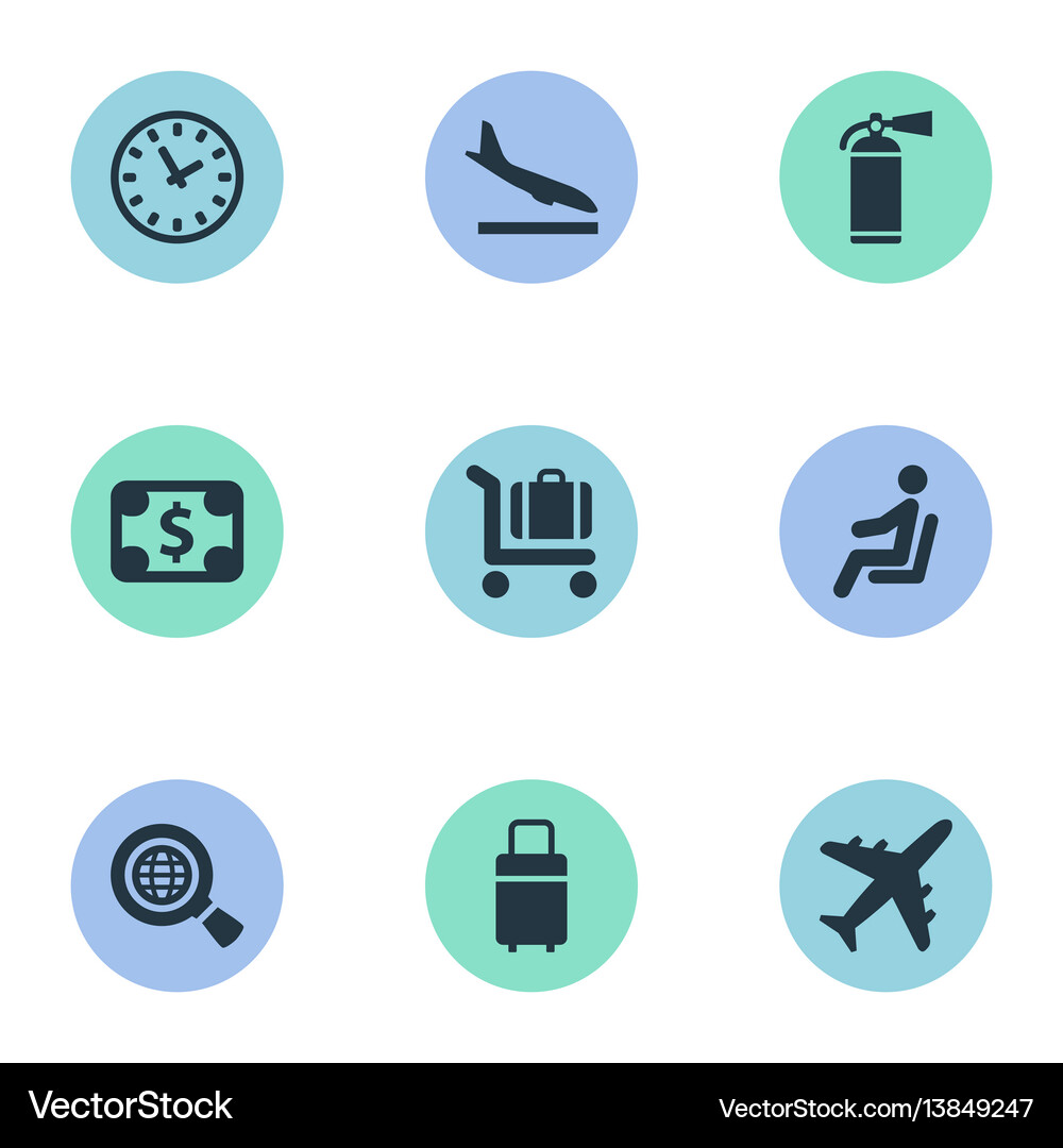 Set of simple plane icons Royalty Free Vector Image