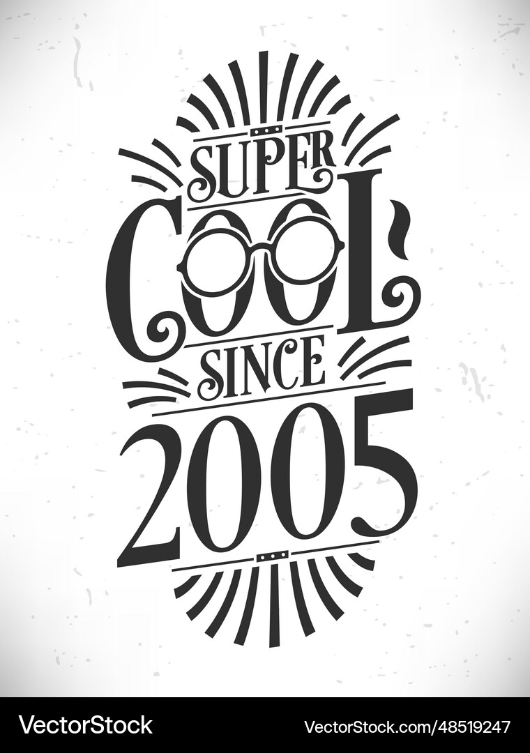 Super cool since 2005 born in typography Vector Image