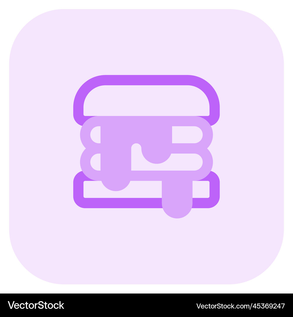 Tasty baked cheese dripping burger Royalty Free Vector Image