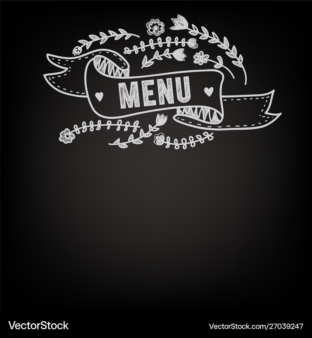 Blackboard Menu Design Free Vector | Menu Template In Blackboard Style