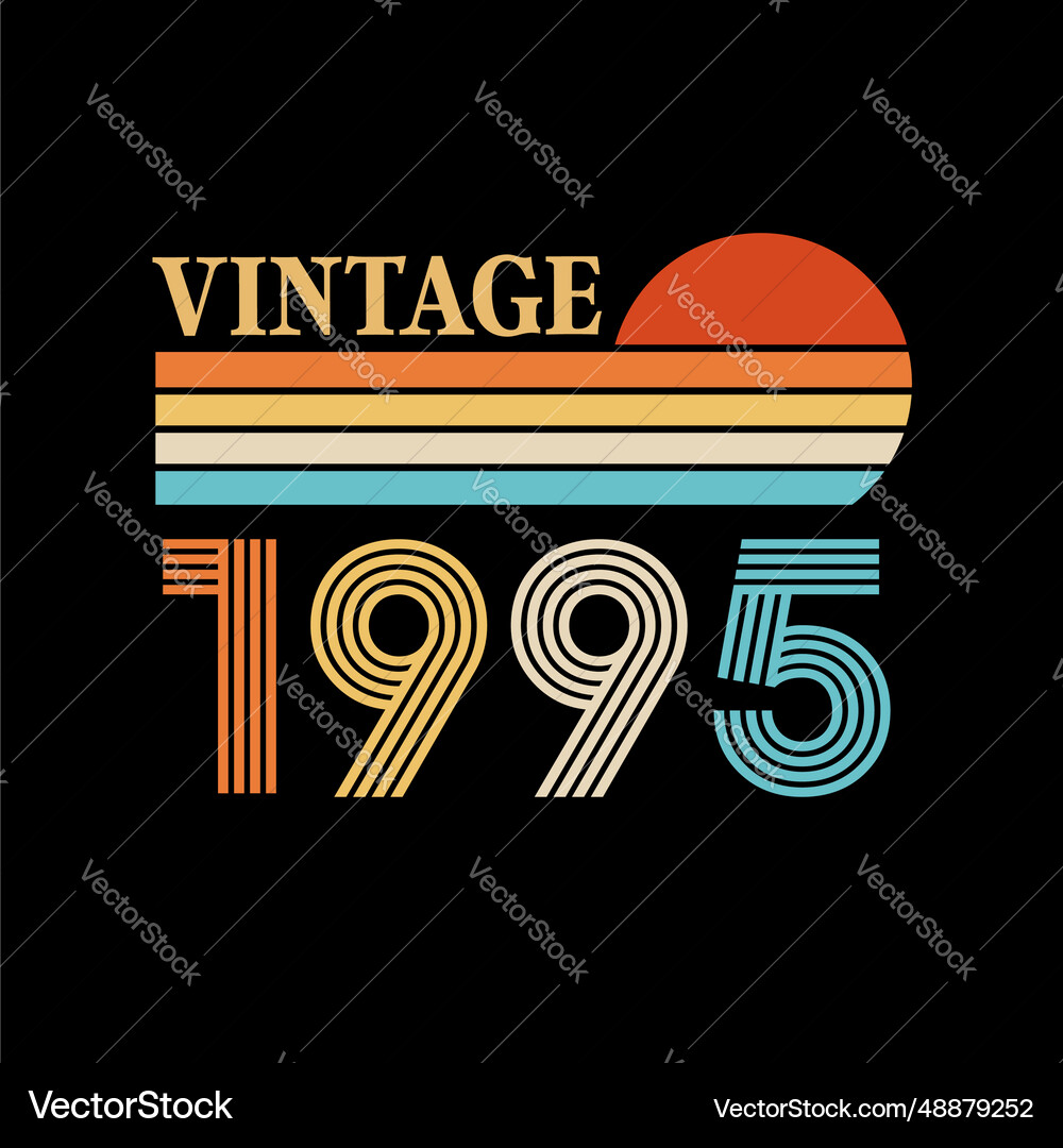 1995 vintage t shirt design Royalty Free Vector Image