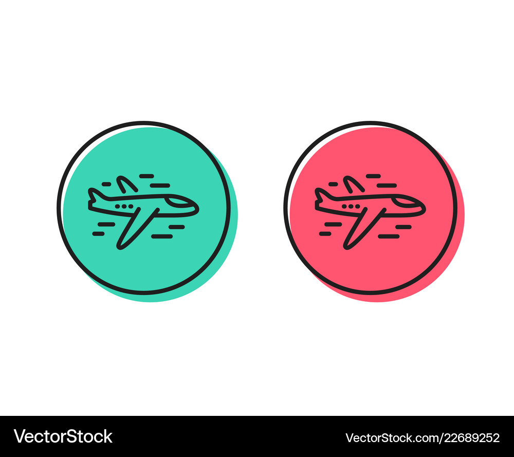 Airplane line icon plane flight transport sign Vector Image