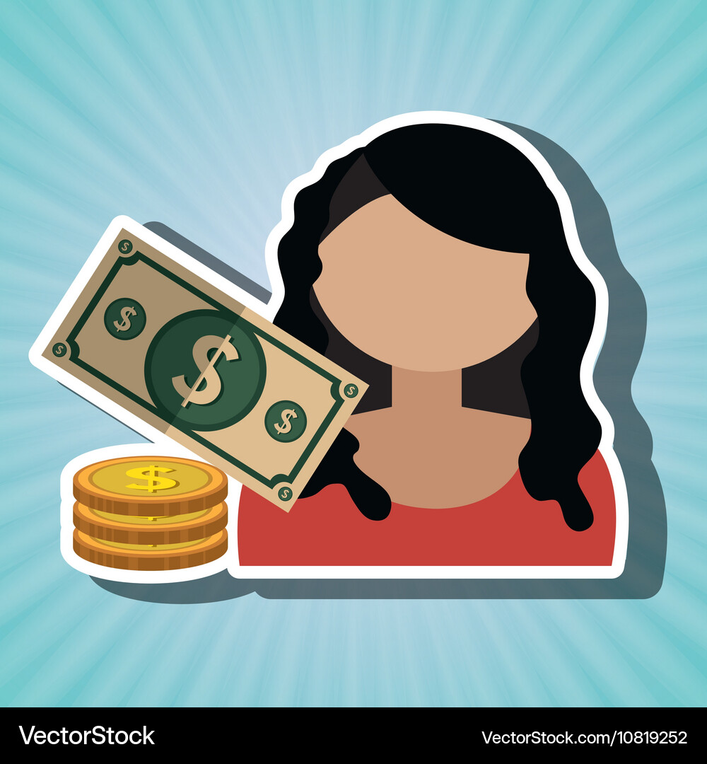 Avatar money bill coin Royalty Free Vector Image