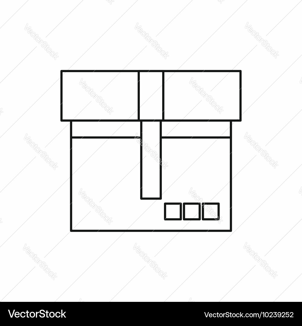 Box icon outline style Royalty Free Vector Image