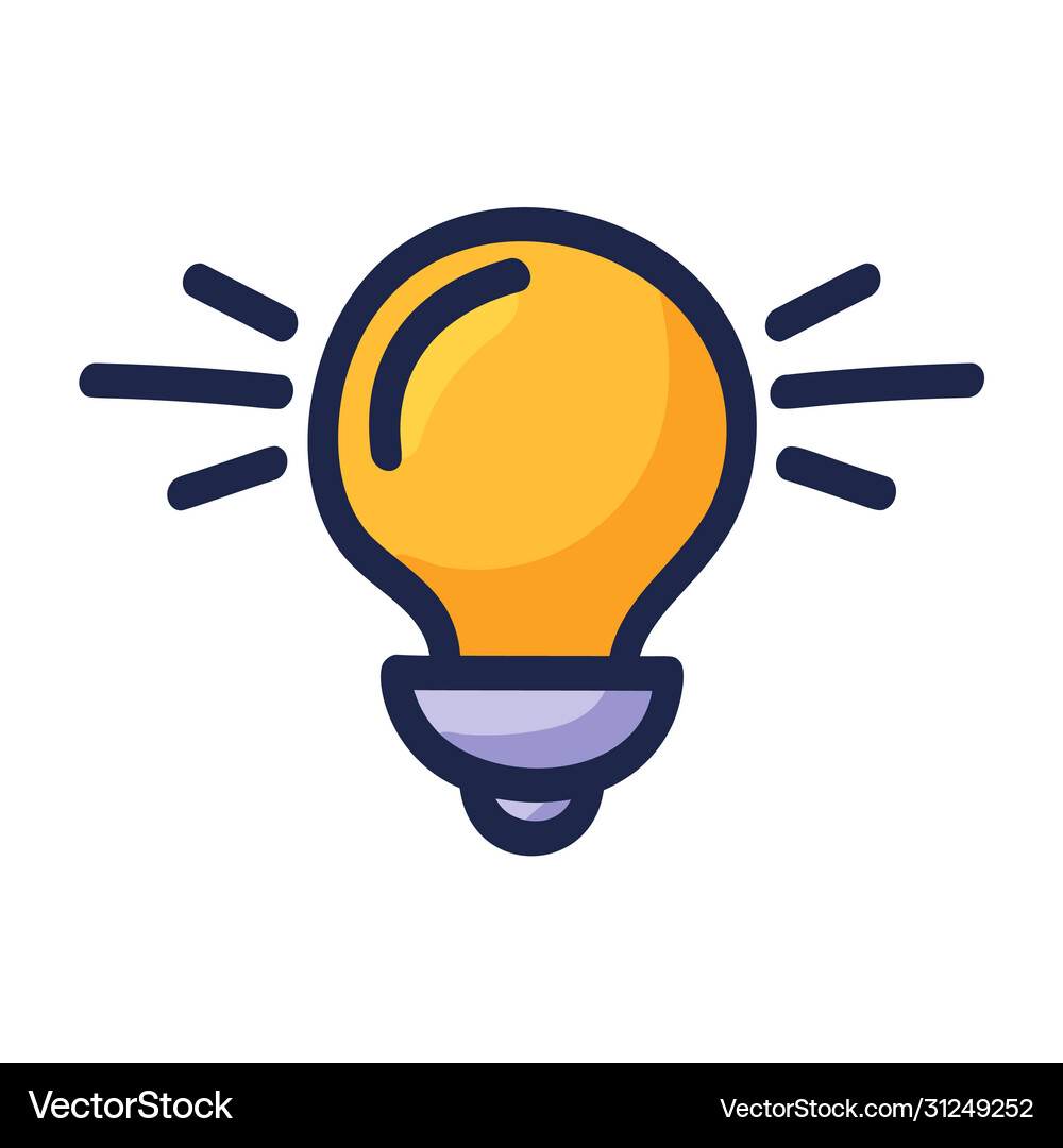 Bulb light energy icon graphic design hand drawn Vector Image