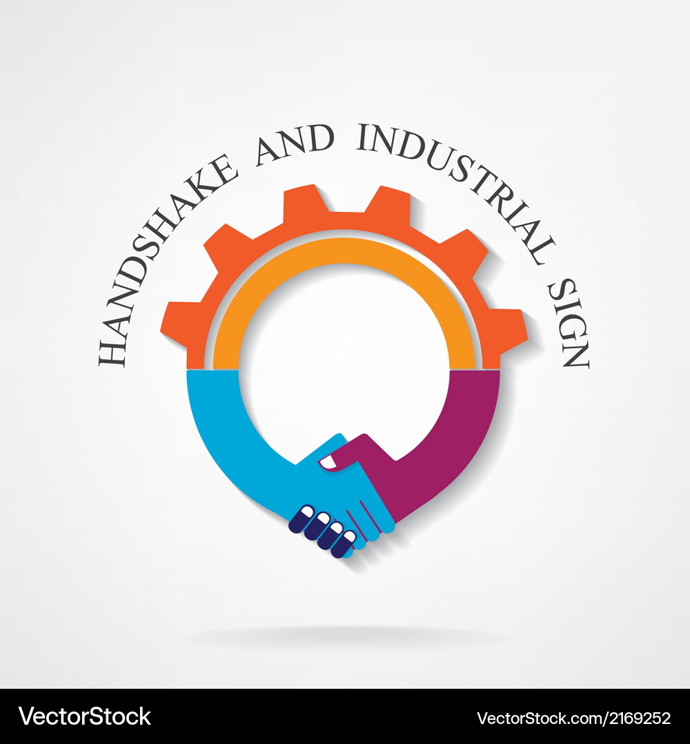 Creative handshake sign and industrial idea concep