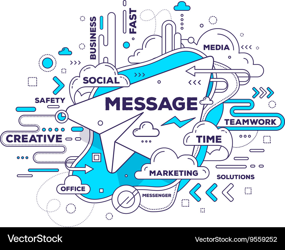 Creative of mobile messenger with paper air Vector Image