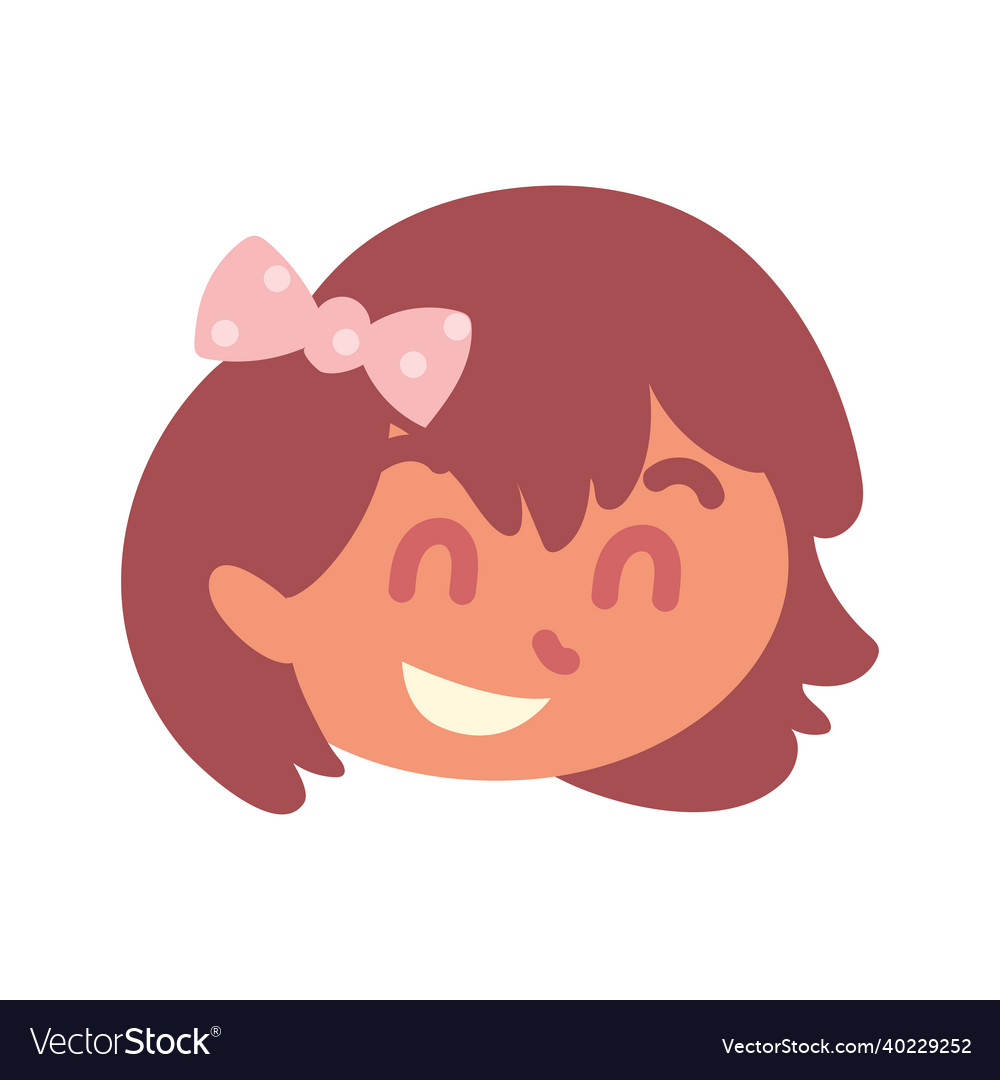 Cute Girl Face Royalty Free Vector Image Vectorstock