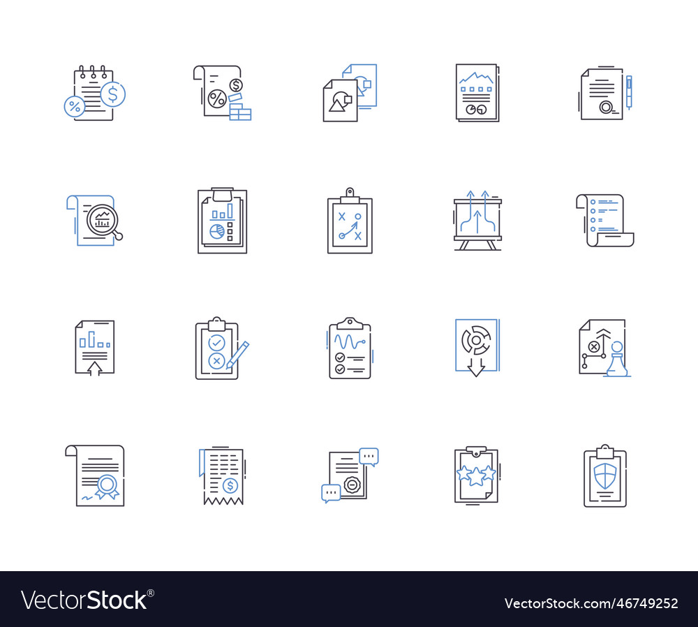 Documents outline icons collection files records Vector Image Documents outline icons collection files records Vector Image