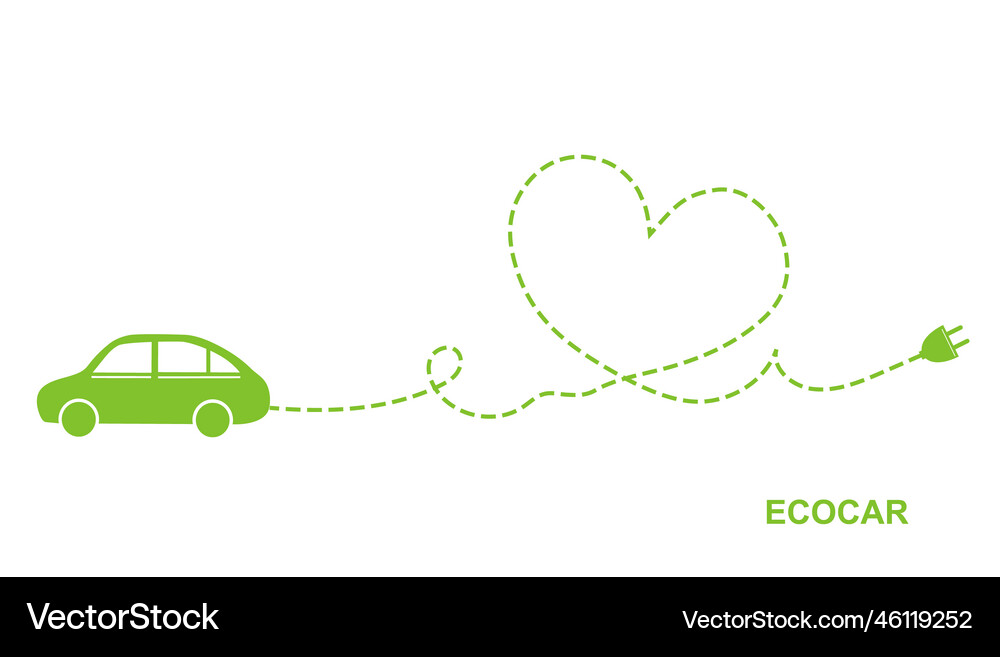 Electric green car sign Royalty Free Vector Image