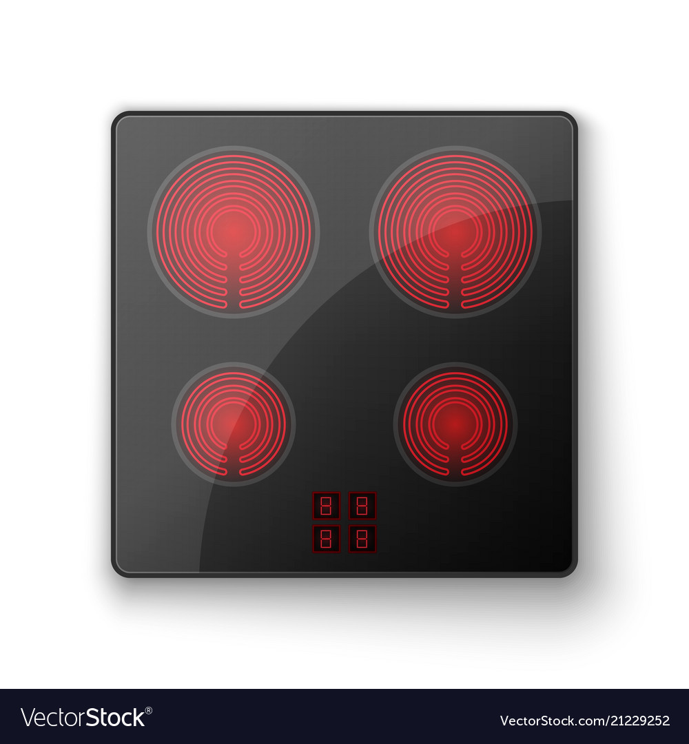 Induction cooking panel Royalty Free Vector Image