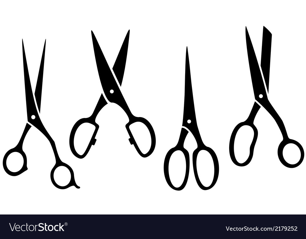 Isolated scissors set Royalty Free Vector Image