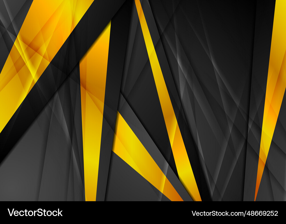 Orange and black abstract glossy corporate Vector Image