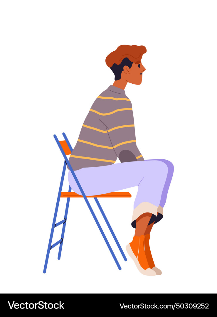 Person sitting on comfortable chair concept Vector Image