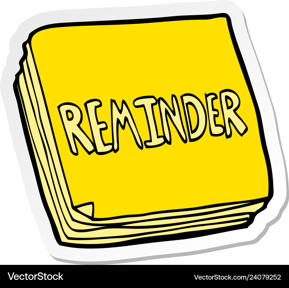 Sticker of a cartoon reminder notes Royalty Free Vector