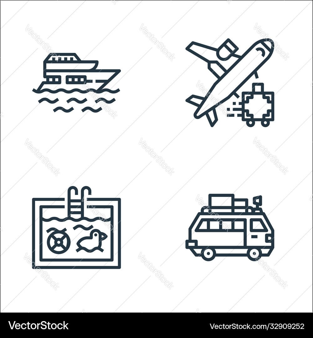 Travel line icons linear set quality line set Vector Image