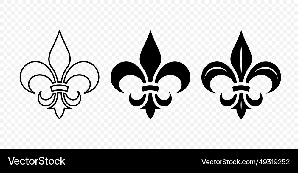 Vintage white and black fleur de lis icon Vector Image