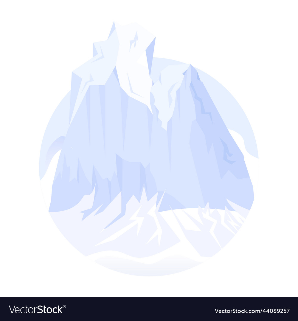 A flat of glacier Royalty Free Vector Image - VectorStock